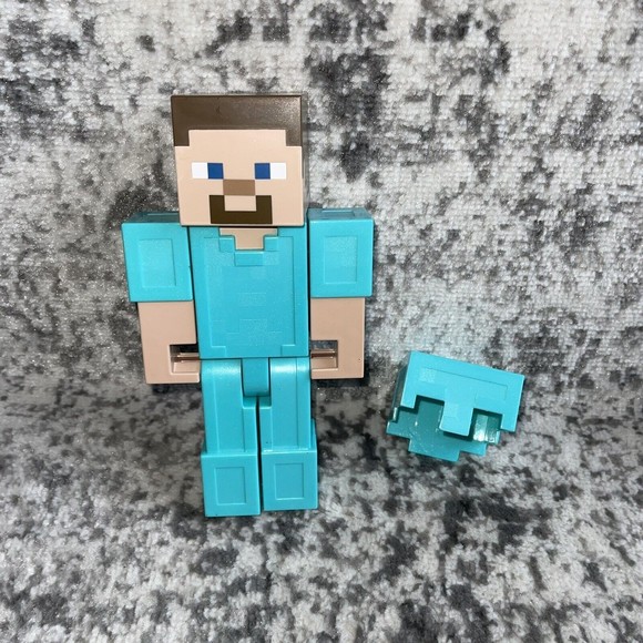 Toys | Minecraft 9 Action Figures Zombie Pigman Steve Diamond Armor ...
